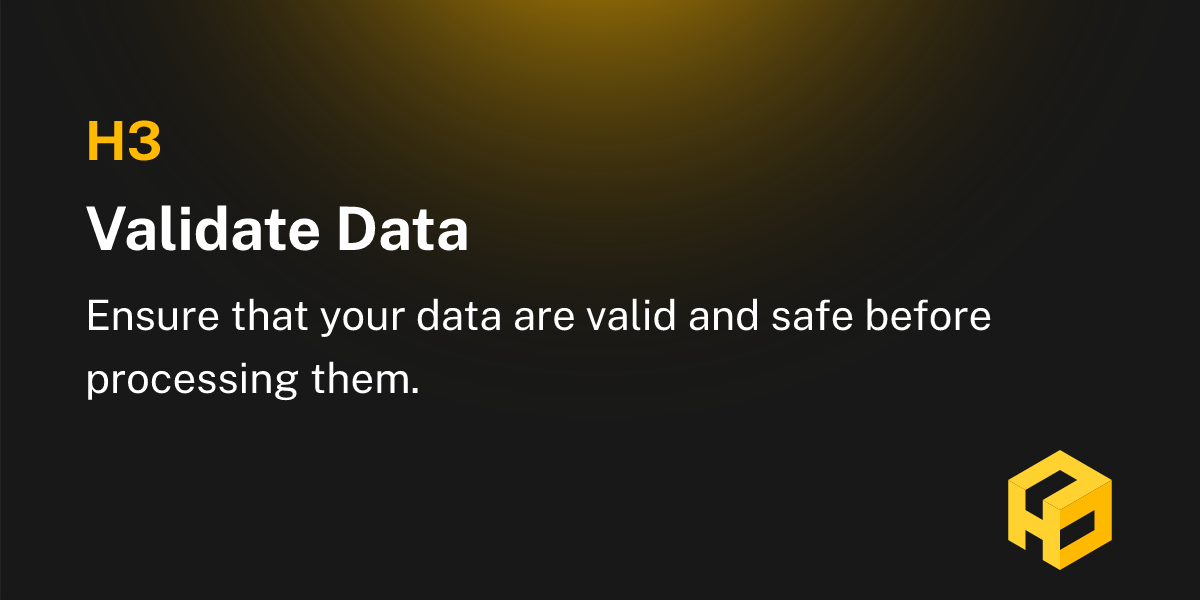 Validate Data - H3